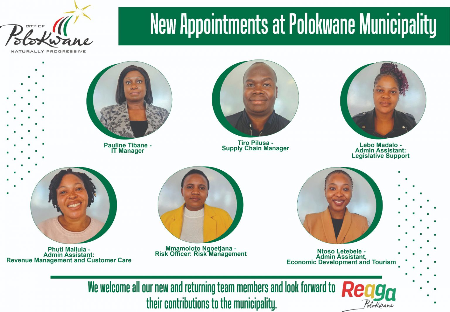New Appointments at Polokwane Municipality – 05 June 2024 - Polokwane ... New Appointments at Polokwane Municipality – 05 June 2024 - Polokwane ...