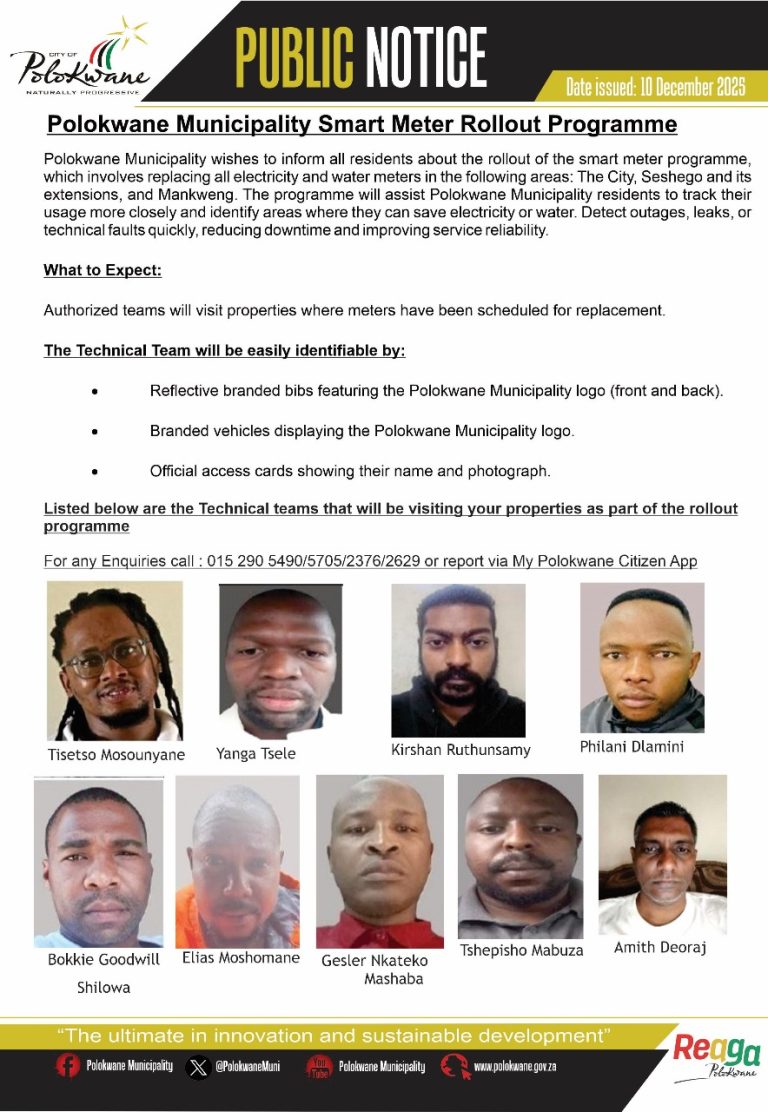 Public Notice – POLOKWANE MUNICIPALITY SMART METER ROLLOUT PROGRAMME - Polokwane Municipality