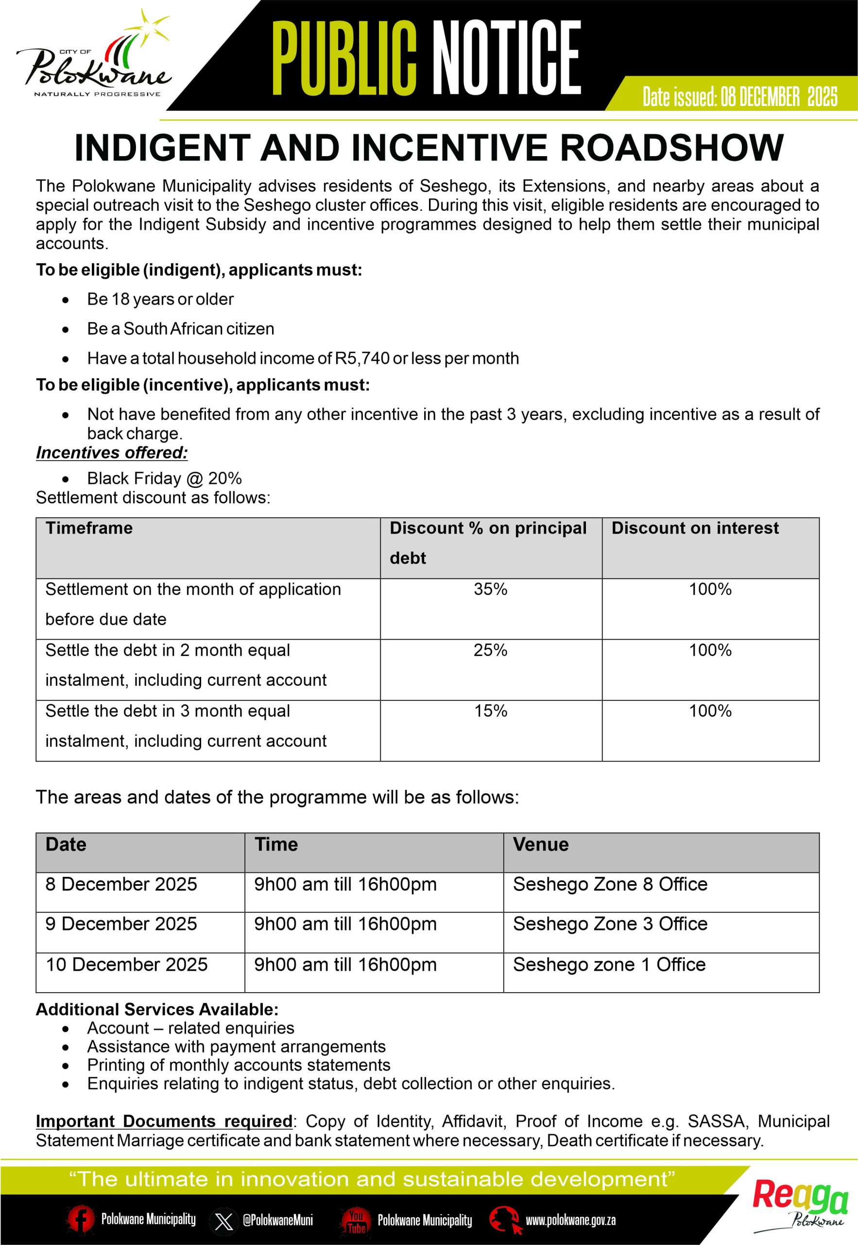 Public Notice- INDIGENT AND INCENTIVE ROADSHOW , December 2025 ...